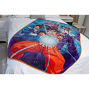 Dragon Ball Super Fighters & Warriors Fleece Throw Blanket | Features Beerus, Whis, & The Legendary Dragon Ball Warriors | 60 x 45 Inches