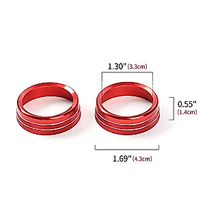 Car Audio Circle Sticker Decal Carbon Fiber Interior Trim Cover for Ford Mustang 2015 2016 2017 2018 2019 2020 2021 2022 2023 Accessories (RED)