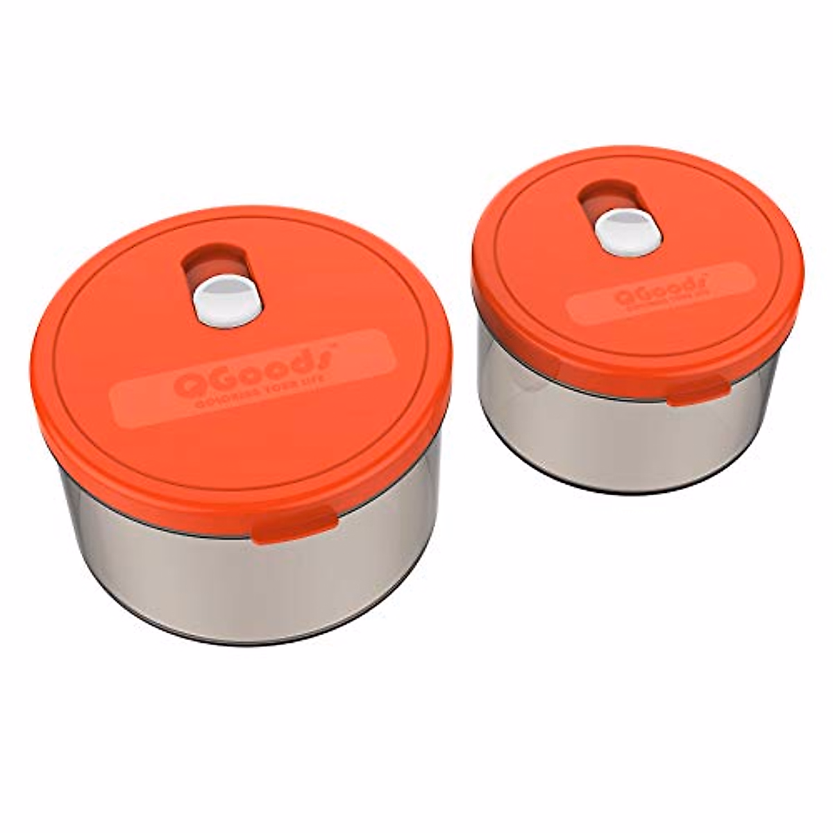 QG 40 & 24oz Round Plastic Food Storage Containers with Lids BPA Free - 2 Pieces Red