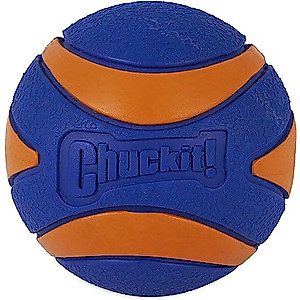 Chuckit! Ultra Squeaker Ball Dog Toy, Medium (2.5 Inch) 2 Pack, for Large Breeds, Blue, Orange