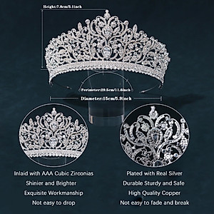 FASNAHOK Cubic Zirconia Tiaras for Women Silver Princess Birthday Queen Crowns CZ Wedding Hair Accessories for Bride Coronas Para 15 Anos Quinceaneras 2023