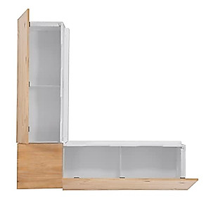 Linon Natural and White 2 Tone Backless Corner Breakfast, Table is NOT Included Harris Nook