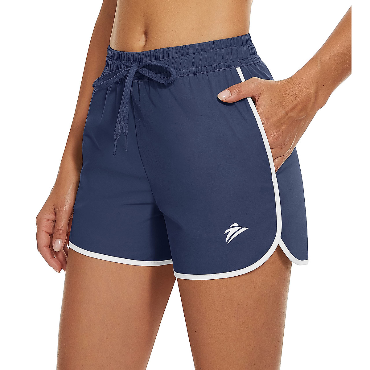 TACVASEN Women's Quick Dry Shorts Hiking Athletic Outdoor Tennis Golf Shorts Breathable Lightweight Travel Shorts Stretch Dark Blue L