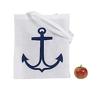 Large White Anchor Totes for Summer - Apparel Accessories - Totes - Novelty Totes - Summer - 12 Pieces