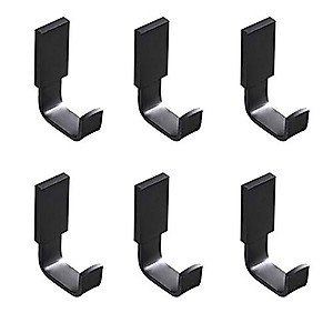 Flybath Coat Hook Brass Robe Towel Hooks Contemporary Style Matte Black Finish Wall Mounted - 6 Pack