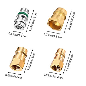Mudder 4 Pieces VA-LH11 A/C Pro R-12 to R-134a Retrofit Parts Kit Retrofit Conversion Adapter Fitting Compatible with 1/4 SAE Thread Low High Side Retrofit Conversion