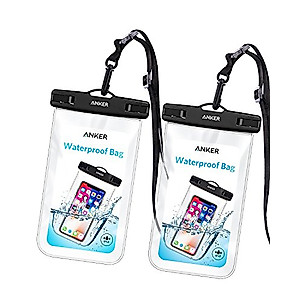 Anker Universal Waterproof Case, IPX8 Waterproof Phone Pouch Dry Bag for iPhone X / 8 / 8 Plus, Samsung Galaxy S8 / S7, Samsung Note Series, Google Pixel 2, up to 6 Inches—2 Pack