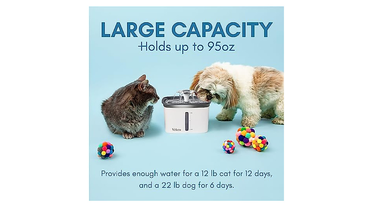 Veken 95oz Pet Fountain - Healthy Hydration for Pets