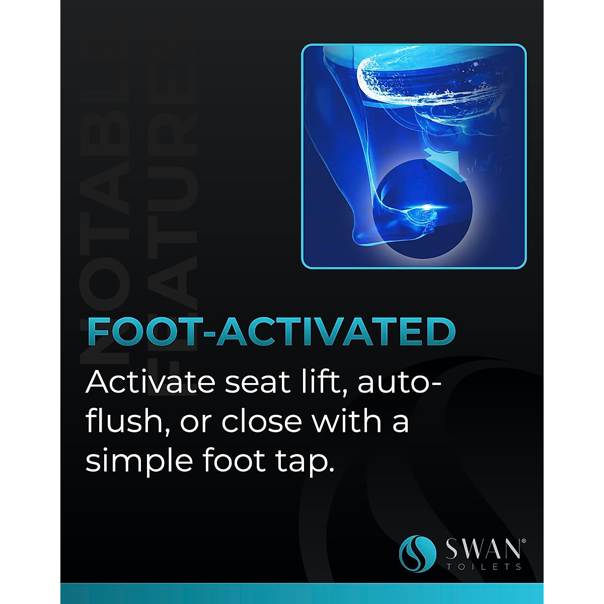 SWAN S-Pro Toilet - Smart Bidet One Piece Toilet for Bathrooms Warm Water Sprayer, Heated Seat, Automatic Flushing, LED lights, Auto Open & Close, Air Dryer| Luxury Smart Toilet | App Enabled |