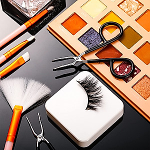 6 Pieces Tweezers Scissor Handle Straight Tip Scissor Shaped Eyebrows Tweezers for Hair Plucker Remover Facial Hair Eyebrows Care (Black)