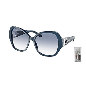 Ralph Lauren RL8202B 546519 57MM Shiny Navy Blue/Gradient Blue/Clear Cateye Sunglasses for Women + BUNDLE With Designer iWear Eyewear Kit