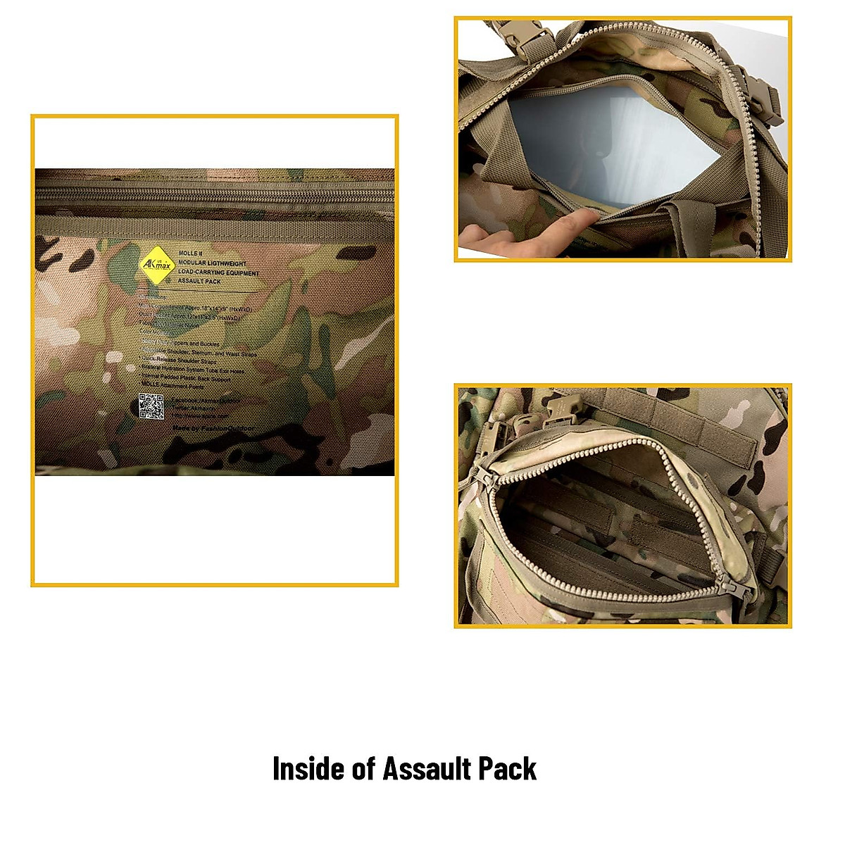 MT Military Army MOLLE 2 Tactical Assault Backpack, Rifleman 3 Day Pack, Medium Rucksack (Assault Pack UN)