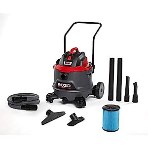 RIDGID 62718 Red 14 gallon RT1400 Wet/Dry Vacuum, Dark Gray and Red