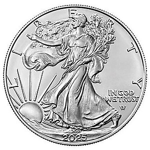 2025 American Silver Eagle .999 Fine Silver in Direct Fit Air Tite with our Smyrnacoin Certificate of Authenticity Dollar Uncirculated US Mint