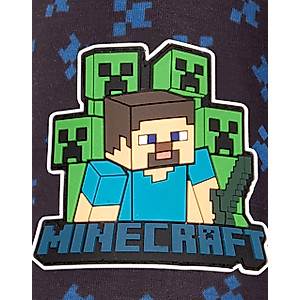 Minecraft Slippers Boys Kids Blue Creeper vs Zombie TNT House Shoes 1.5 US