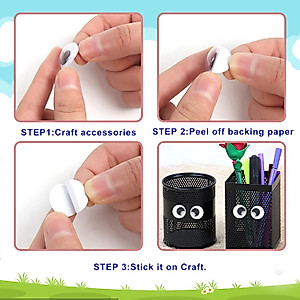 FOIMAS 1020pcs Wiggle Googly Eyes,6mm-20mm Self-Adhesive Wiggle Eyes in Assorted Sizes for DIY Craft,6mm,7mm,8mm,10mm,12mm,15mm,18mm,20mm