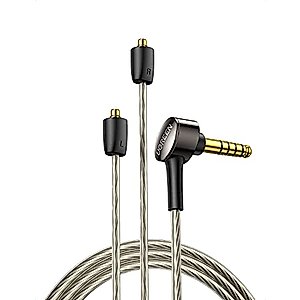 UGREEN MMCX Cable 8 Core 4.4MM to Dual MMCX Balanced Audio Cable, Silver Plated Copper HiFi Sound Audio Jack Earphone Replacement Cable Compatible with TIN Audio T2 T3 SE215 SE535, 4FT (MMCX 4.4mm)