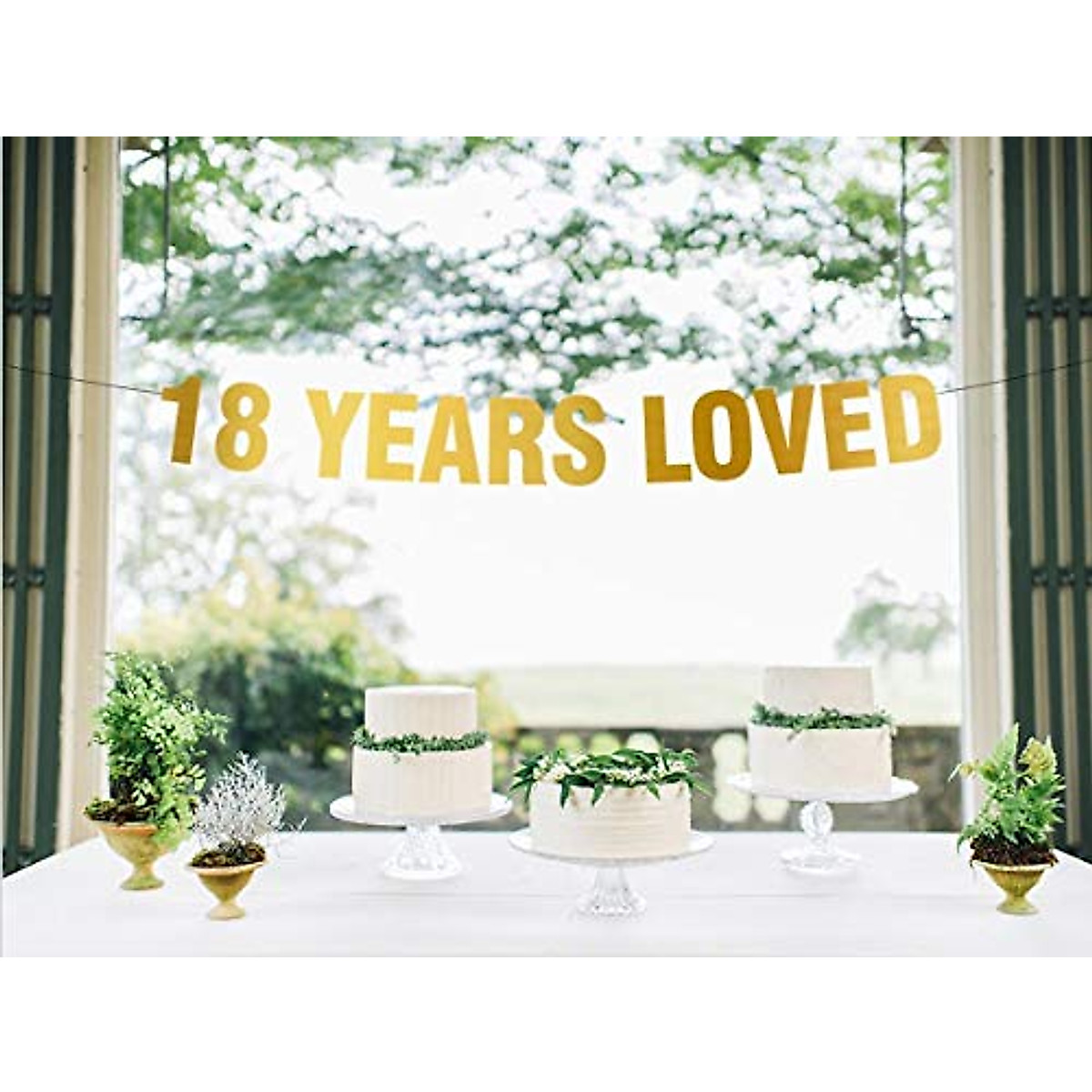 18th birthday banner -18th birthday decorations - 18 Years Loved - Gold Banner - 18th Birthday Party - Birthday Banner - Eighteen Banner - 18th Party Decorations -18th Party Banner-anniversary decor