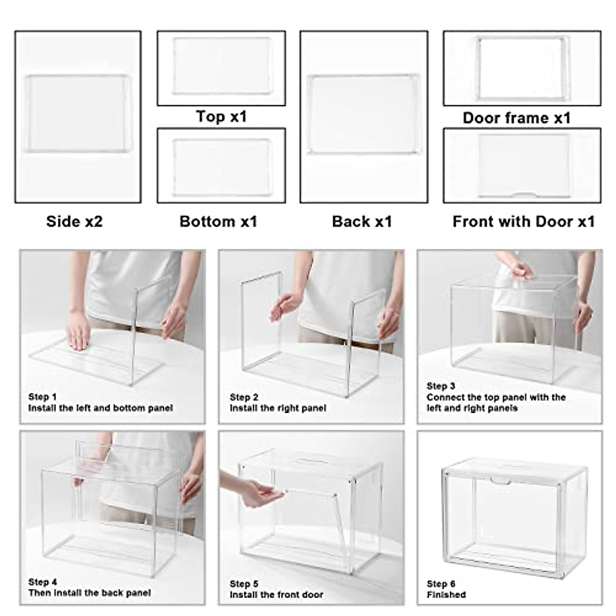 Coorganisers 3 Packs Plastic Purse and Handbag Organizer for Closet, Clear Acrylic Display Case with Magnetic Door, Stackable Storage Organizer for Wallet, Book, Cosmetic, Toys, Clutch, Collectibles