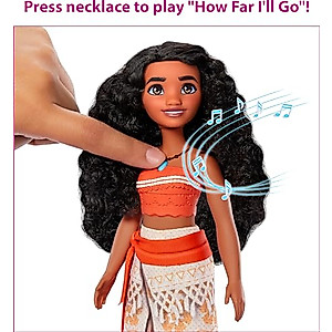 Mattel Disney Princess Moana Singing Fashion Doll in Signature Outfit, Sings "How Far I'll Go" from Movie