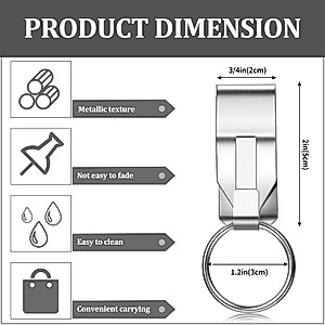 Moxweyeni Pieces Belt Key Clip Key Holder Belt Security Metal Key Clip for Belt Belt Clip Key Chain for Men Home Office Supplies (Black, Silver)
