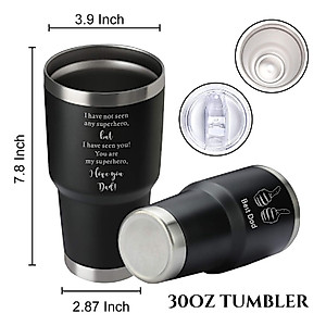 Fathers Day Dad Gifts from Daughter Son, Dad Birthday Gifts, Birthday Gifts for Men Dad Papa Stepdad,30 oz Tumbler Mug Black