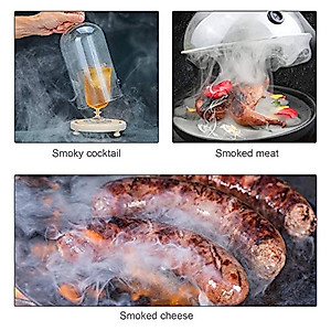Hoedia Smoking Gun Wood Smoke, Portable Handheld Smoke Infuser,Cold Smoker Food Smoker Gun for Meat, Kitchen Smoke Gun for Cooking with Wood Chips for Bar Cooking Meat BBQ Drinks (Sliver)