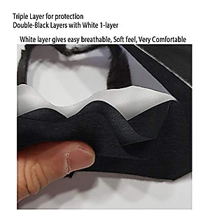 VVUPIC 2-Pack Unisex Cloth Washable Reusable Cover-100% Cotton 3 Layer black outdoor