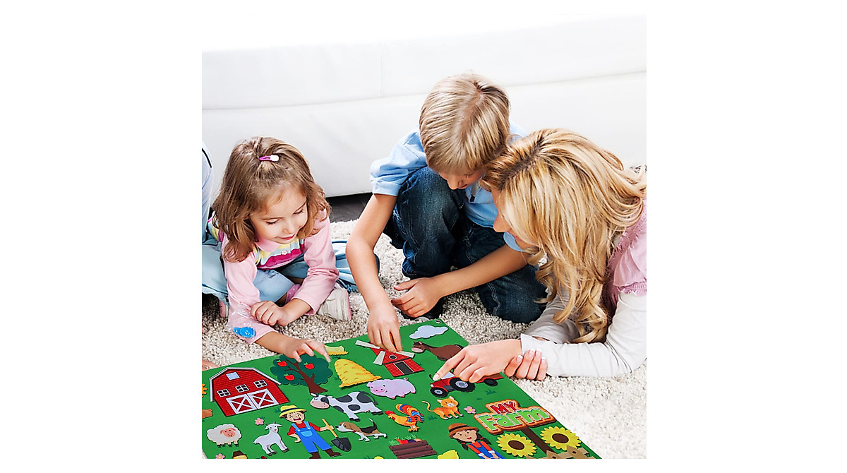 HomeMall Farm Animals Felt Story Board Set for Kids - Educational ...