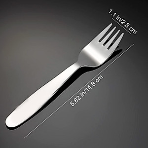 VANRA Premium 18/8 Stainless Steel Children Cutlery Set 5.8-inch Kids Dinner Forks Set 4 Pieces Silverware Flatware Utensil Set for Home School (4 Forks)