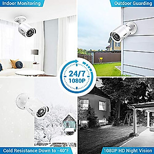 ANNKE 4 Packed 2.0MP 1080P 1920TVL Wired Security Camera Kits, HD TVI Add-on Outdoor CCTV Cameras, IR Night Vision, Weatherproof Housing, Home Surveillance Security Bullet Cam