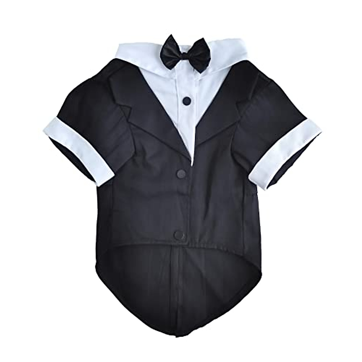 PAWSINSIDE Dog Tuxedo Pet Tuxedo Shirt with Black Bowtie Formal Suit Costume for Wedding Party (X-Large, Black-Collared)