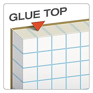 TOPS Cross-Section Pads, 8-1/2" x 11", Glue Top, Graph Rule (10 x 10), 50 Sheets (35101)