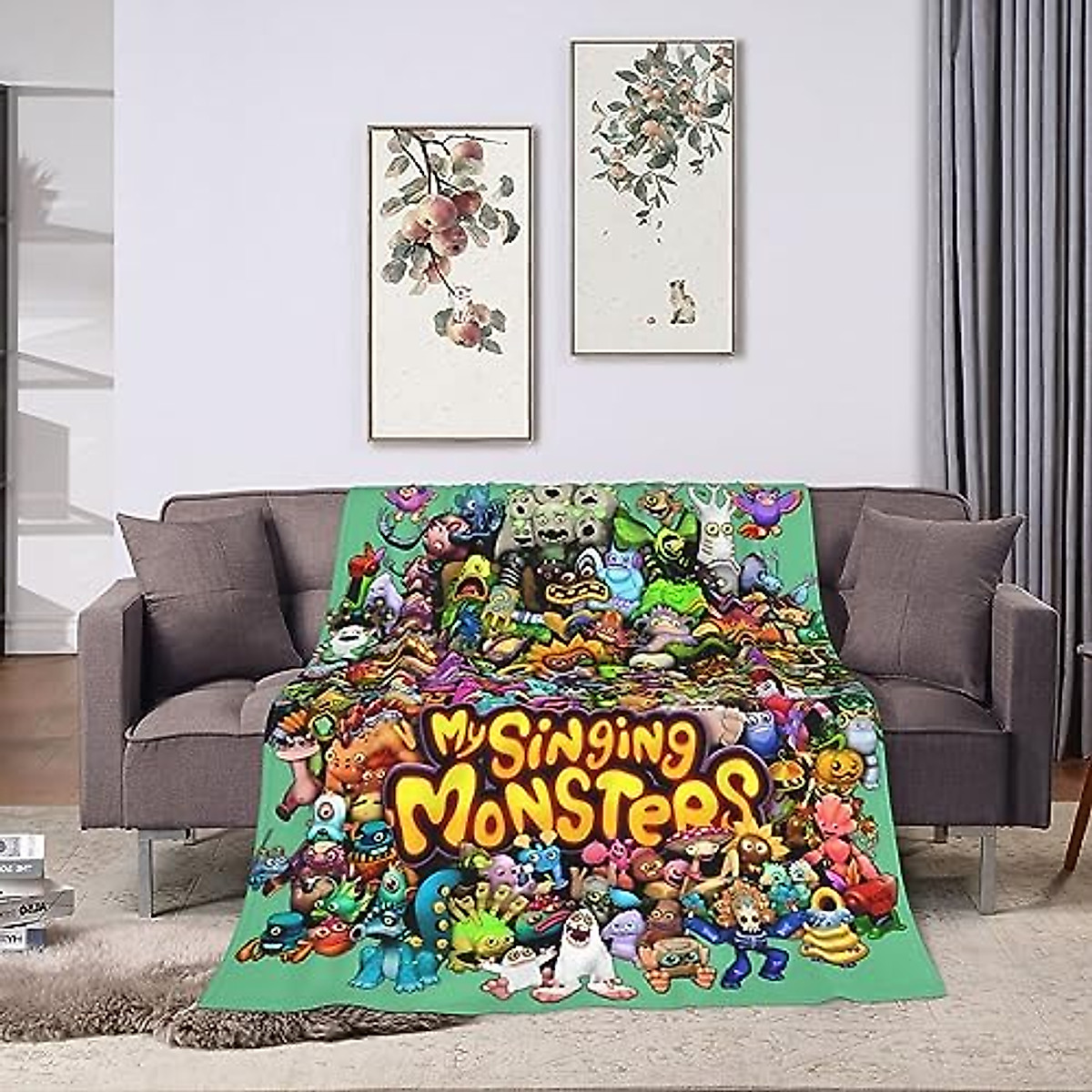 Yfccflloo Cartoon Blanket Throw Flannel Fleece Blanket Lightweight All Seasons for Livingroom/Bedroom/Sofa/Camping50 X40