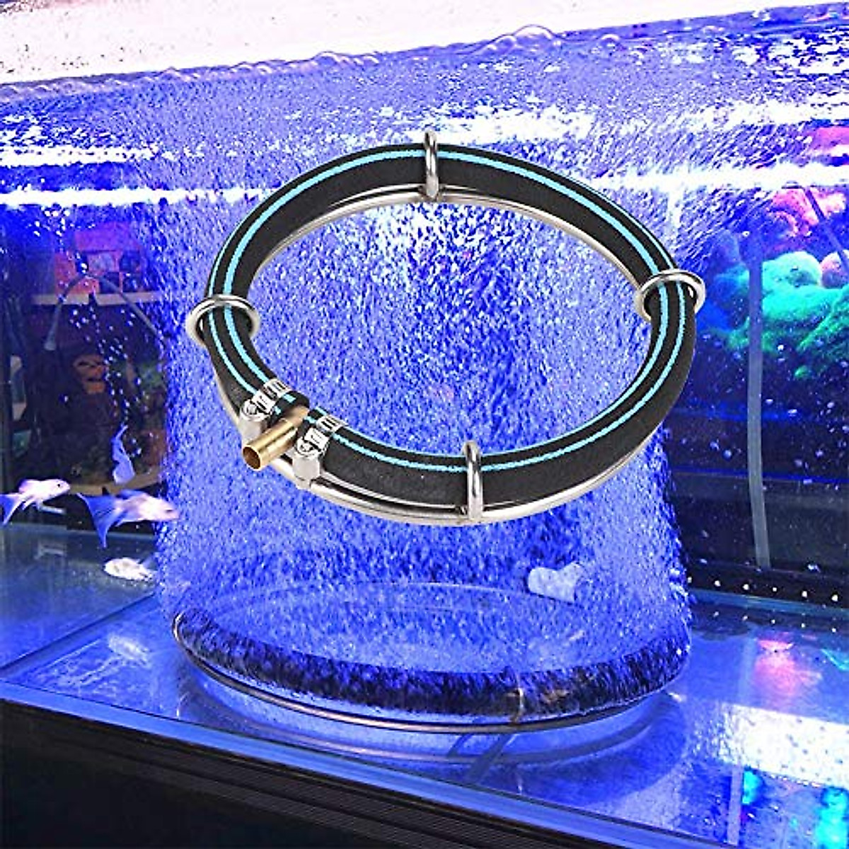 TOPINCN Aquarium Round Air Bubble Diffuser Ring Fish Pond Oxygenation Bubbler Aquarium Aerator Bubble Stone Aquarium Air Stone Disc for Aquarium and Fish Tank(15cm)