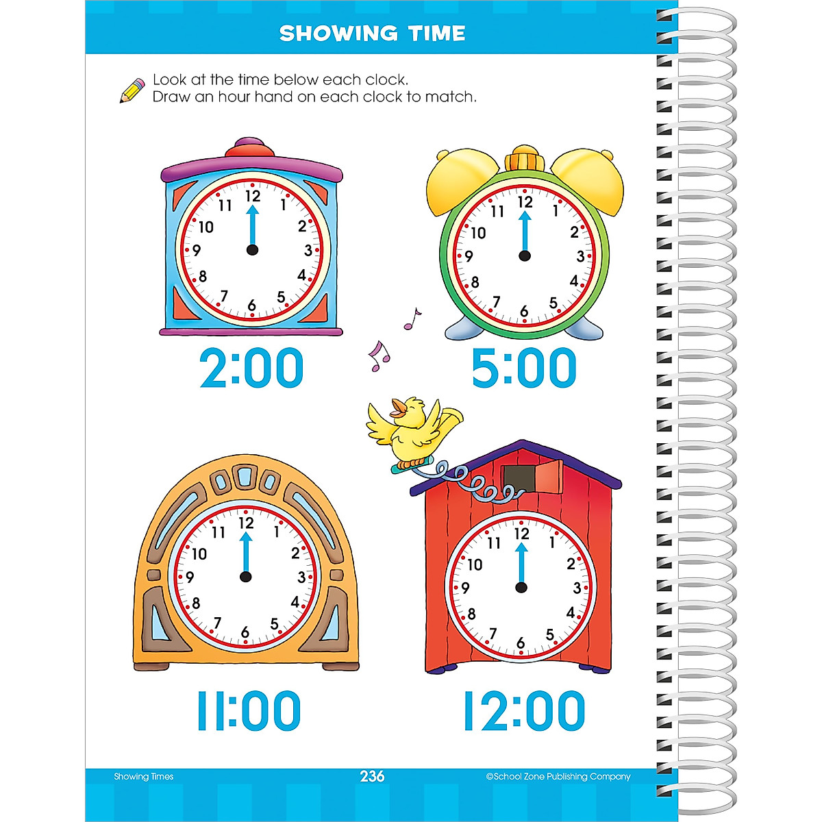 School Zone - Big Kindergarten Workbook - 320 Spiral Pages, Ages 5 to 6, Early Reading and Writing, Numbers 0-20, Basic Math, Matching, Story Order, and More (Big Spiral Bound Workbooks)
