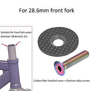 Bike Front Fork Stem Top ,Carbon Fiber Headset Top Cover for Mountain Road Bike