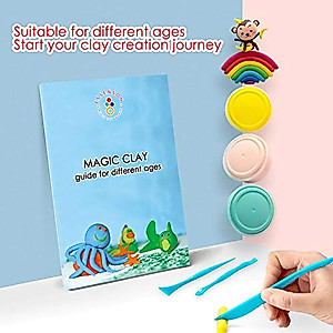 Modeling Clay Kit - 24 Colors Air Dry Ultra Light Magic Clay, Soft & Stretchy DIY Molding Clay with Tools, Animal Accessories, Easy Storage Box Kids Art Crafts Gift for Boys & Girls Age 3-12 year olds