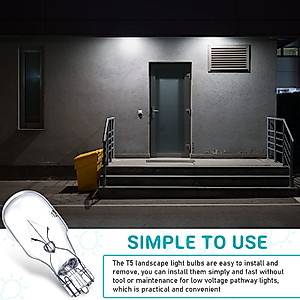 Honoson T5 Landscape Light Bulbs 12 Volt 18 Watt Landscape Bulbs Low Voltage Light Bulbs Small Landscape Lighting Bulb Wedge Base for Replacement Outdoor Garden Deck Yard Landscape Lamp(10 Pieces)