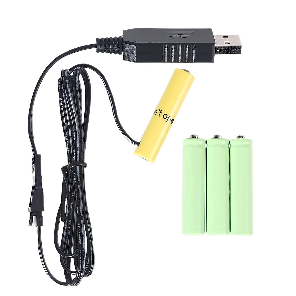 TINGLI LR3 3AAA 4.5V Battery Eliminator,USB Power Supply Replace 3pcs 1.5V Batteries,Battery Eliminate Cable for Clock Toys Holiday Lights Fan LED(Detachable), Black