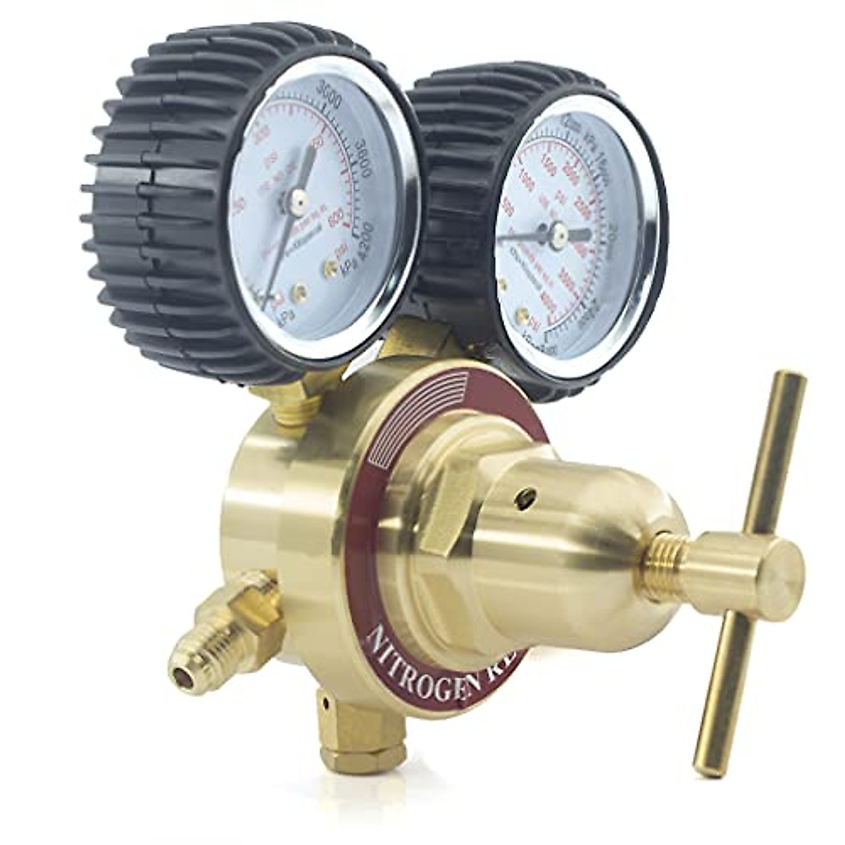 RX WELD Nitrogen Regulator with 0-600 PSI Delivery Pressure Equipment Brass Inlet Outlet Connection Gauges,Great for HVAC Purging, Brazing and Soldering