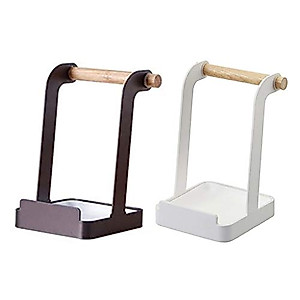 JKPOWER Spoon Pot Lid Shelf Plate Pan Stand Rest Holder Storage Rack Kitchen Utensil Pot Lid Holder White