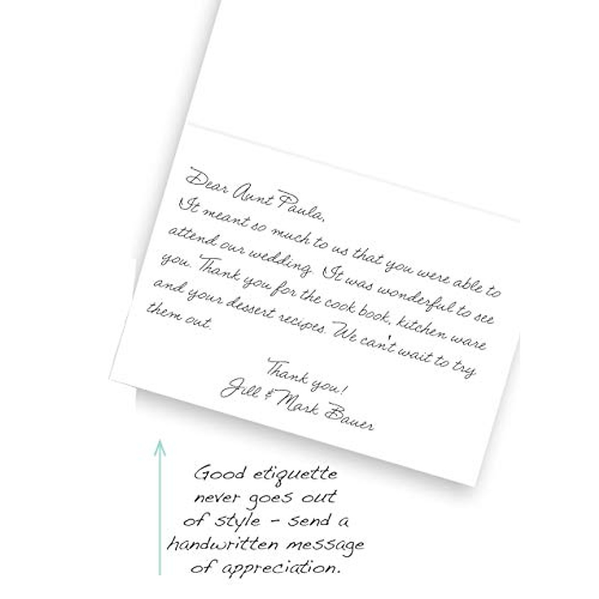 Hortense B. Hewitt 50-Count Kraft Natural and Gold Thank You Note Cards, 4.8 x 3.3-Inches