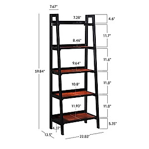Linon Home Décor Crosby Black Cherry Five Shelf Bookcase