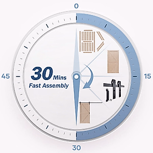 FREDBECK 42in x 84in Wood Barn Door with 7FT Barn Door Hardware Kit Included K Shape Solid Spruce Wood Panel Need to Assembly