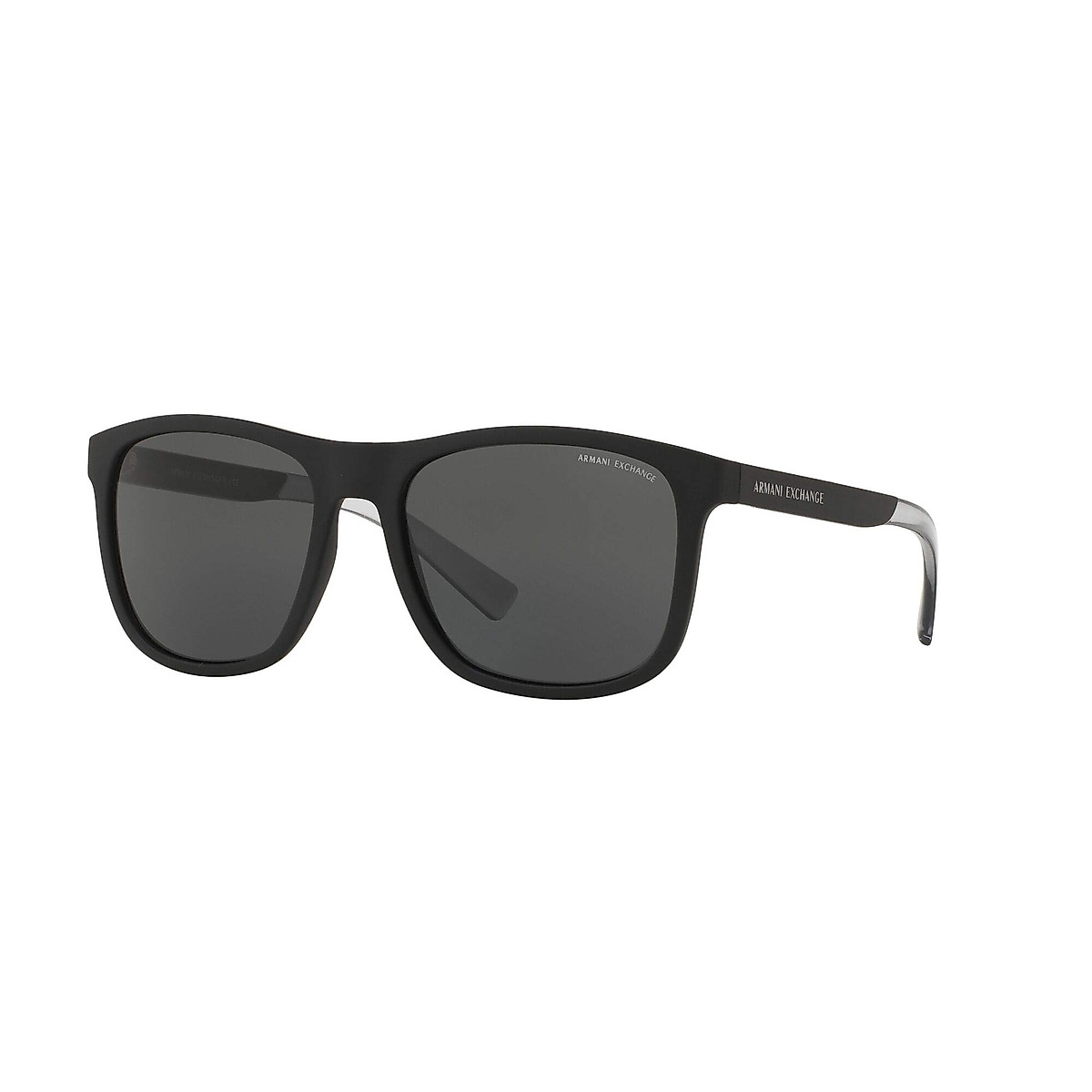 A|X ARMANI EXCHANGE Men's AX4049SF Low Bridge Fit Square Sunglasses, Matte Black/Grey, 57 mm