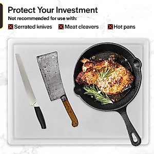 Thirteen Chefs Plastic Cutting Board with Juice Groove - Extra Large Cutting Board for Meat, Grilling, BBQ, Smoking, Fruit, and More - 30" x 18" x 0.5" - Black