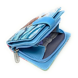 Shag Wear Sea Turtle Small Animal Wallet for Women and Teen Girls Vegan Faux Leather Blue 4.5"