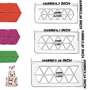 9 Pcs Cookie Cutter Plastic Cake Fondant Cutter Hexagons Cake Decorating and Squares Cake Molds for Baking