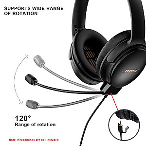 Koffmon QC35II Boom Microphone Cable Upgrade Replacement Cord with Mic Mute Control Auxiliary Cable Compatible with QuietComfort 35&QC35 II Headphones for PS4 Xbox One PS5-4ft